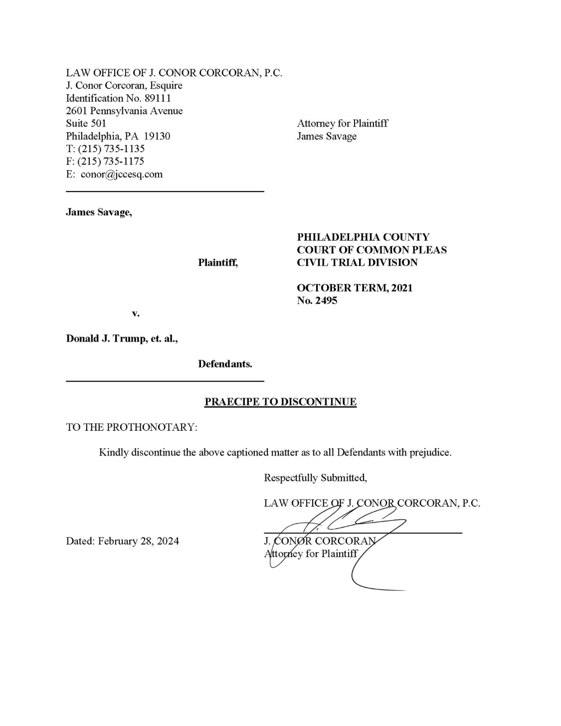 Election 2020 Defamation Dismissed In Philly; Victory For Trump